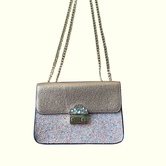 Gianni Bini | Bags | Gianni Bini Rose Gold Leather And Sequin Crossbody ...